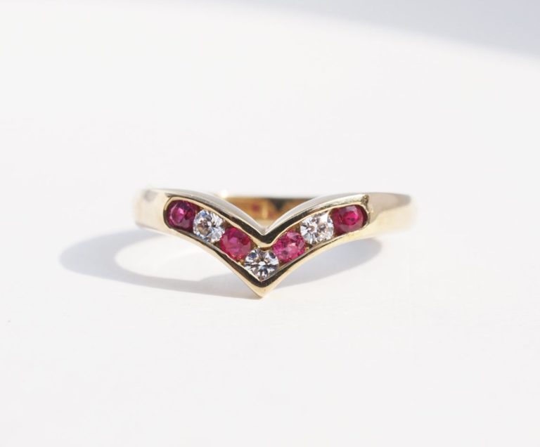 BRITTA – 0.10ct Ruby Wishbone Ring | Arah James